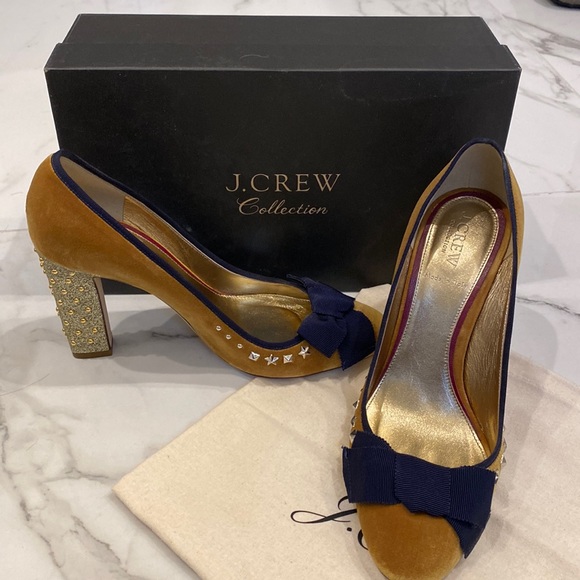 Shoes | Jcrew Collection Studded Velvet Pumps With Grossgrain Bow And ...